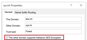 AD Trust: The other domain supports Kerberos AES – explained. – RICKARD ...